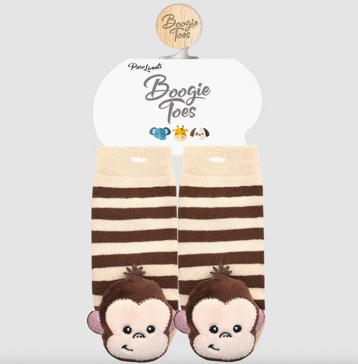 Boogie Toes Monkey Boy Non-Slip Rattle Socks – Silver Moon Kids