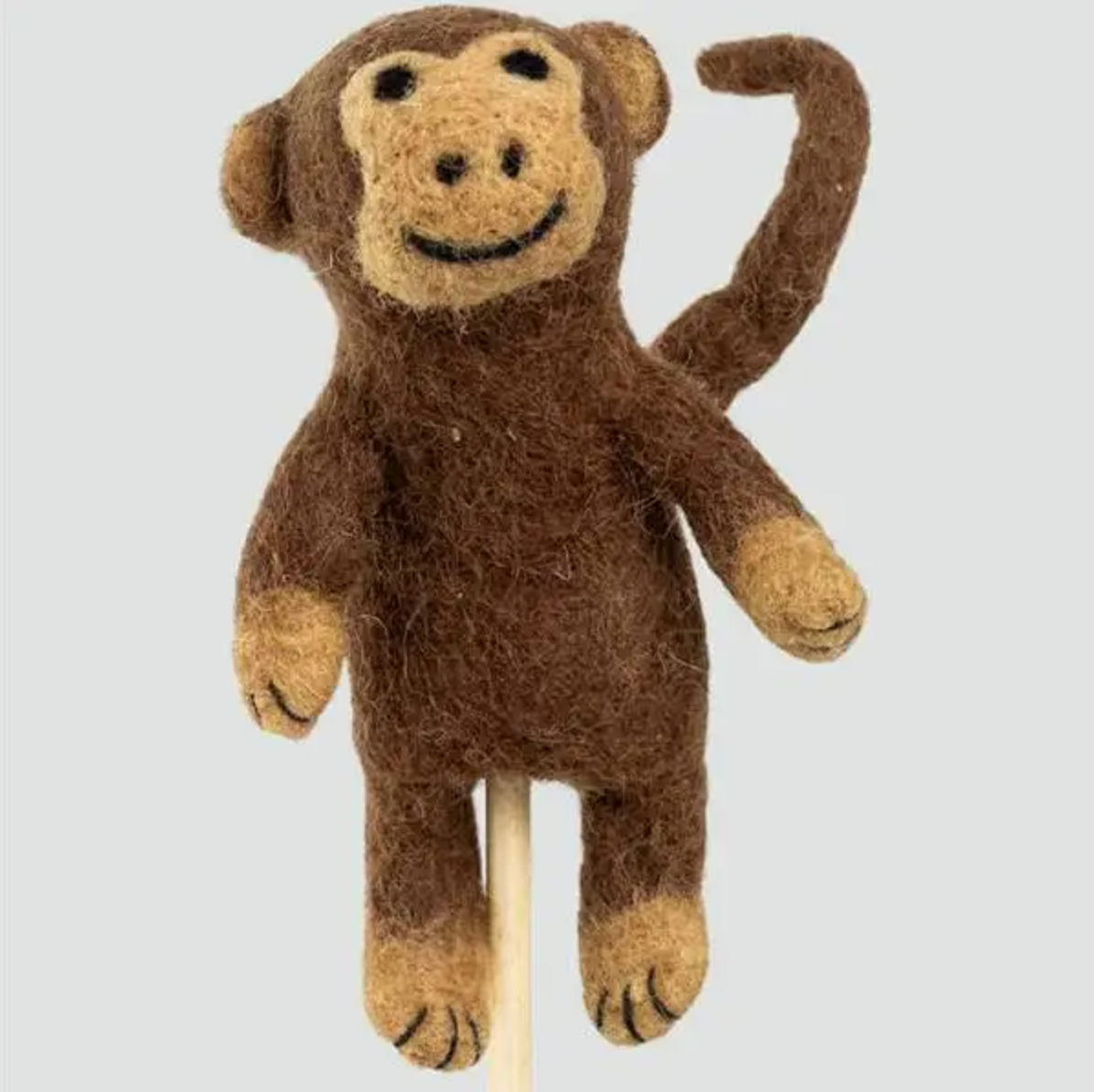 The Winding Road Felt Finger Puppet Monkey – Silver Moon Kids