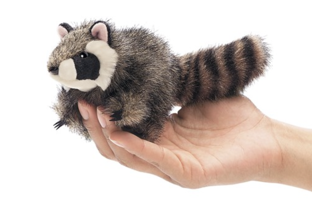 Folkmanis Mini Raccoon Puppet – Silver Moon Kids
