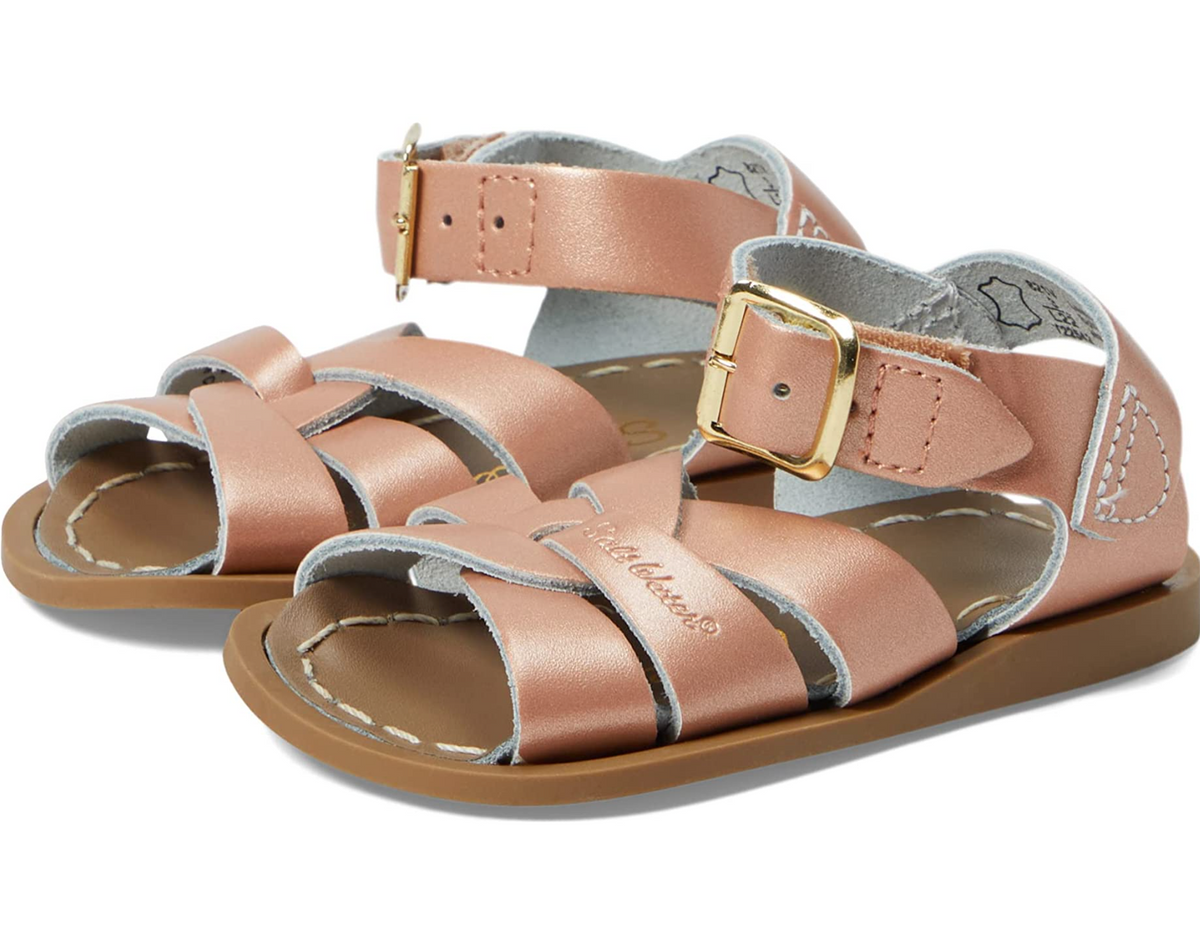Salt Water Rose Gold Hook & Loop – Silver Moon Kids